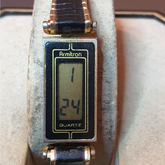 Armitron | Accessories | Vintage Armitron Goldtoneblack Digital ...
